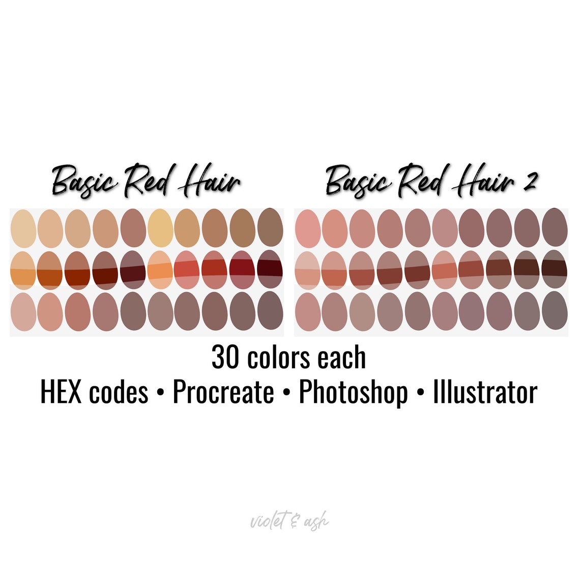 Basic Hair Procreate Palette Bundle Procreate Palette - Etsy