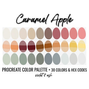 Caramel Apple Procreate Palette Color Chart Photoshop | Etsy