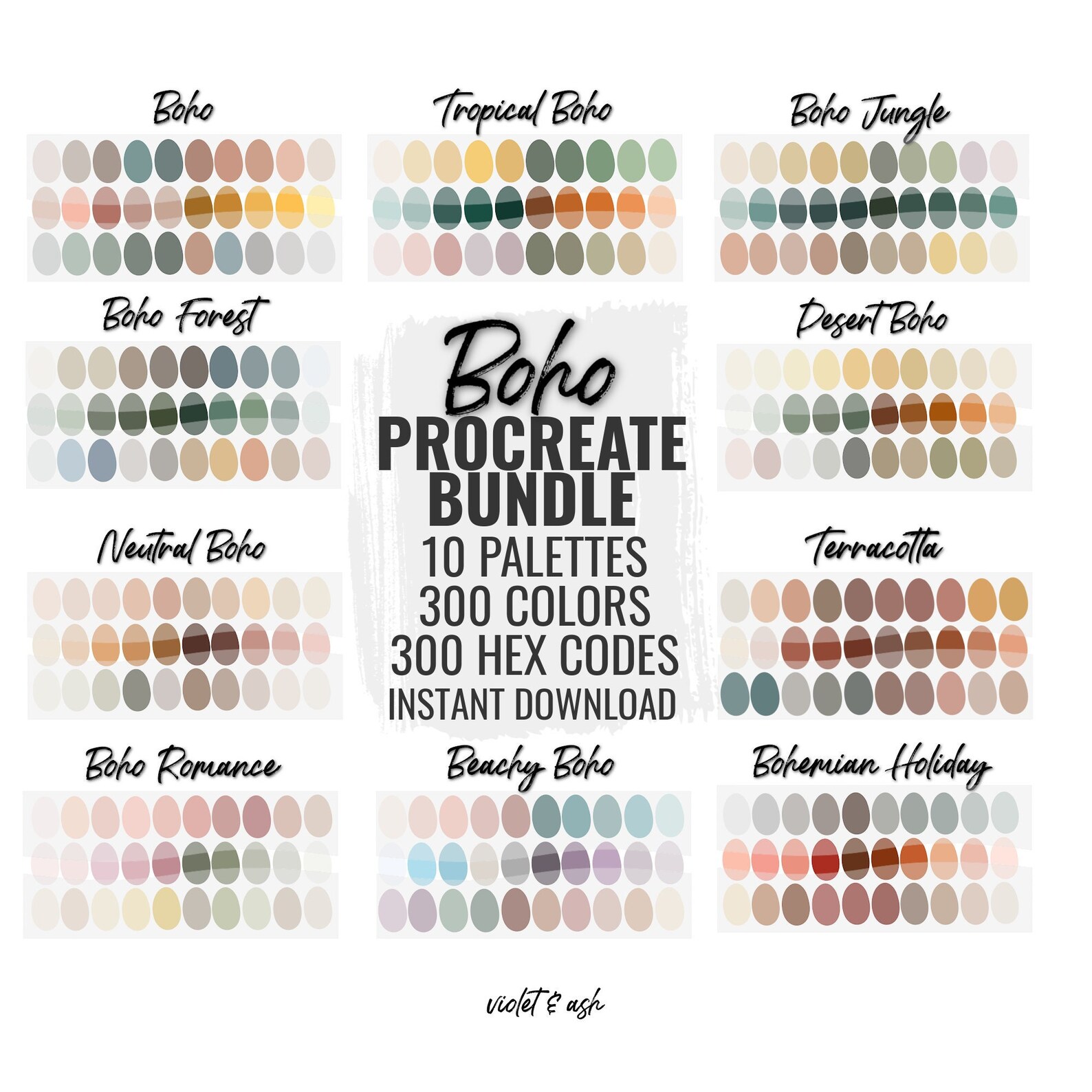 Big Boho Procreate Palette Bundle - Procreate Color Palette - Procreate ...
