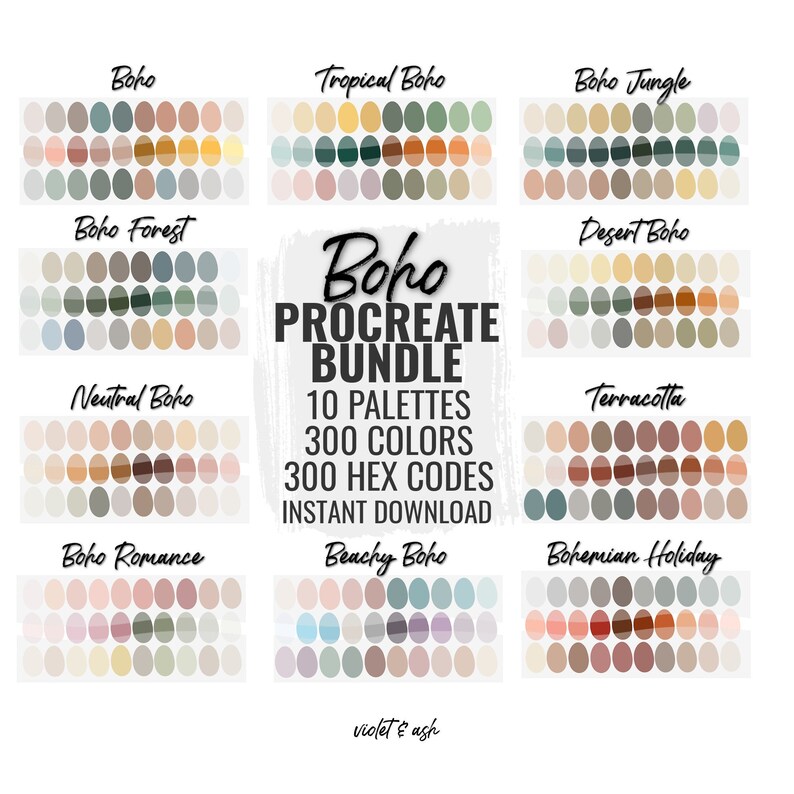 Big Boho Procreate Palette Bundle - Procreate Color Palette - Procreate ...