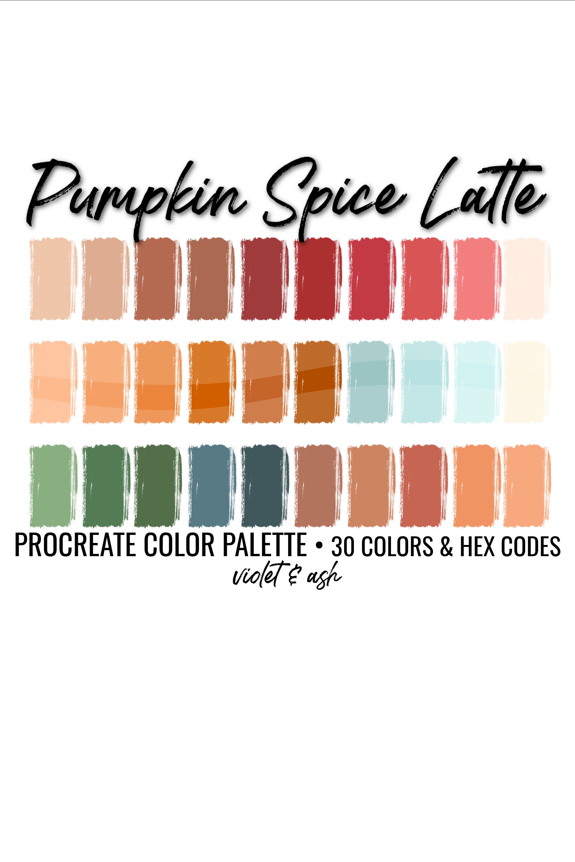 Autumn Procreate Palette Bundle Color Chart Procreate - Etsy