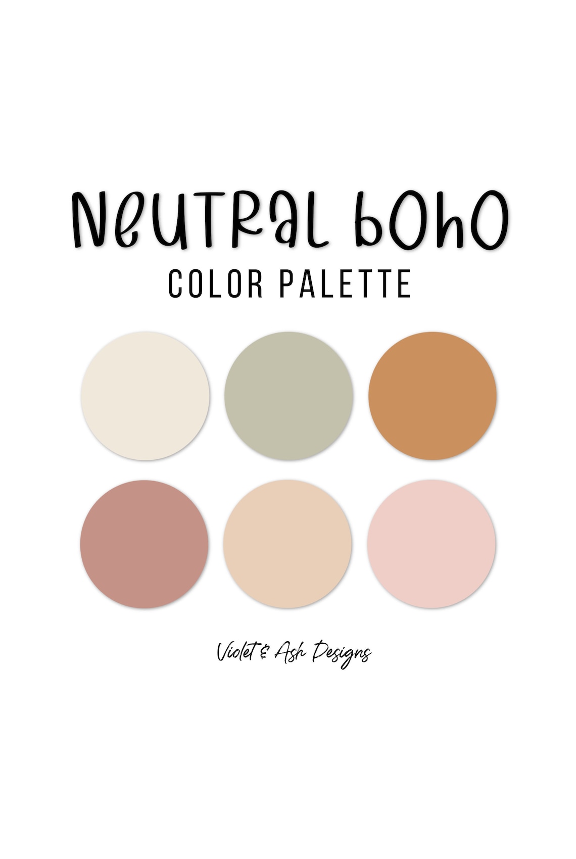 Neutral Boho Procreate Palette Color Chart Neutral Procreate iPad ...