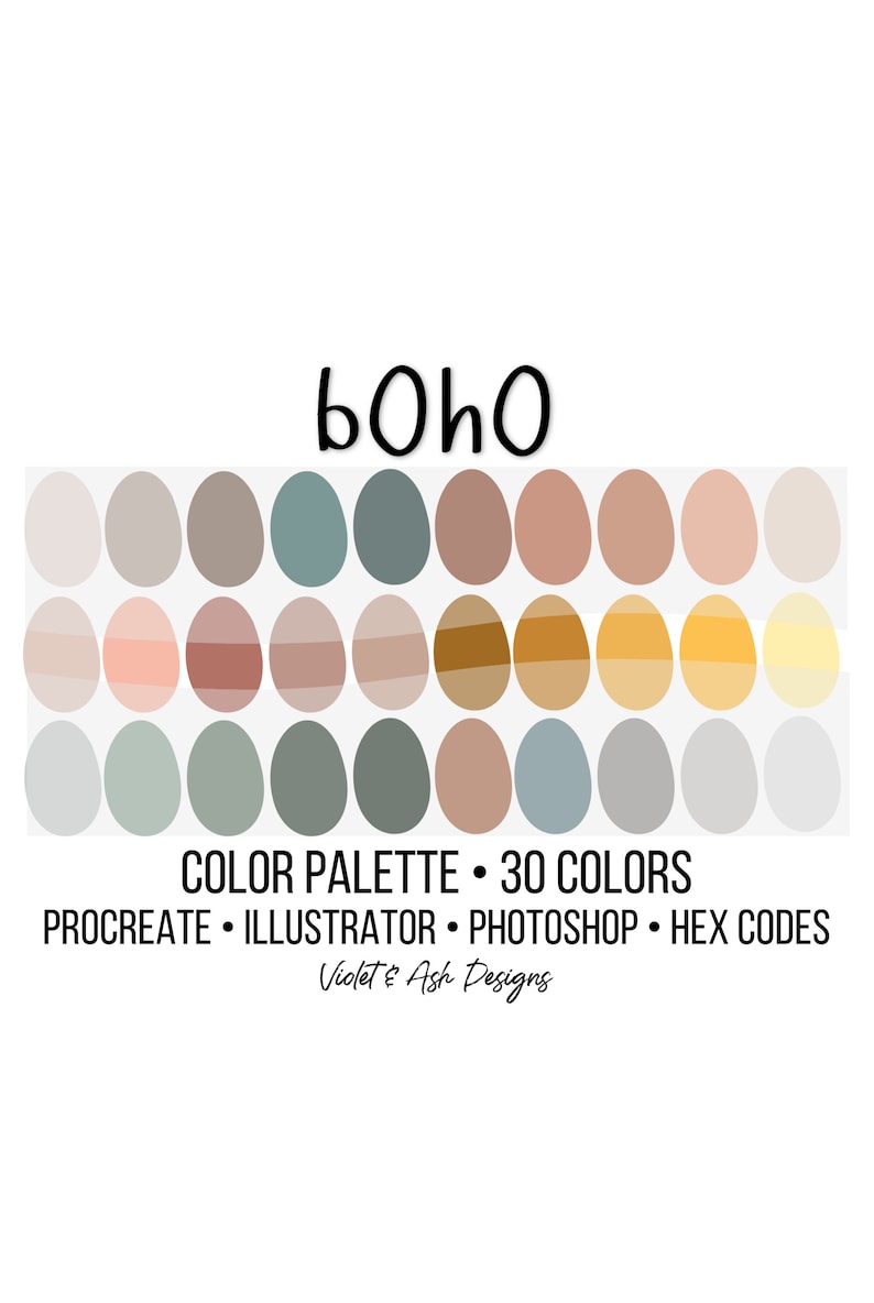 Boho Procreate Palette - Color Chart | Boho Procreate | iPad Procreate ... Boho Procreate Palette - Color Chart | Boho Procreate | iPad Procreate ...