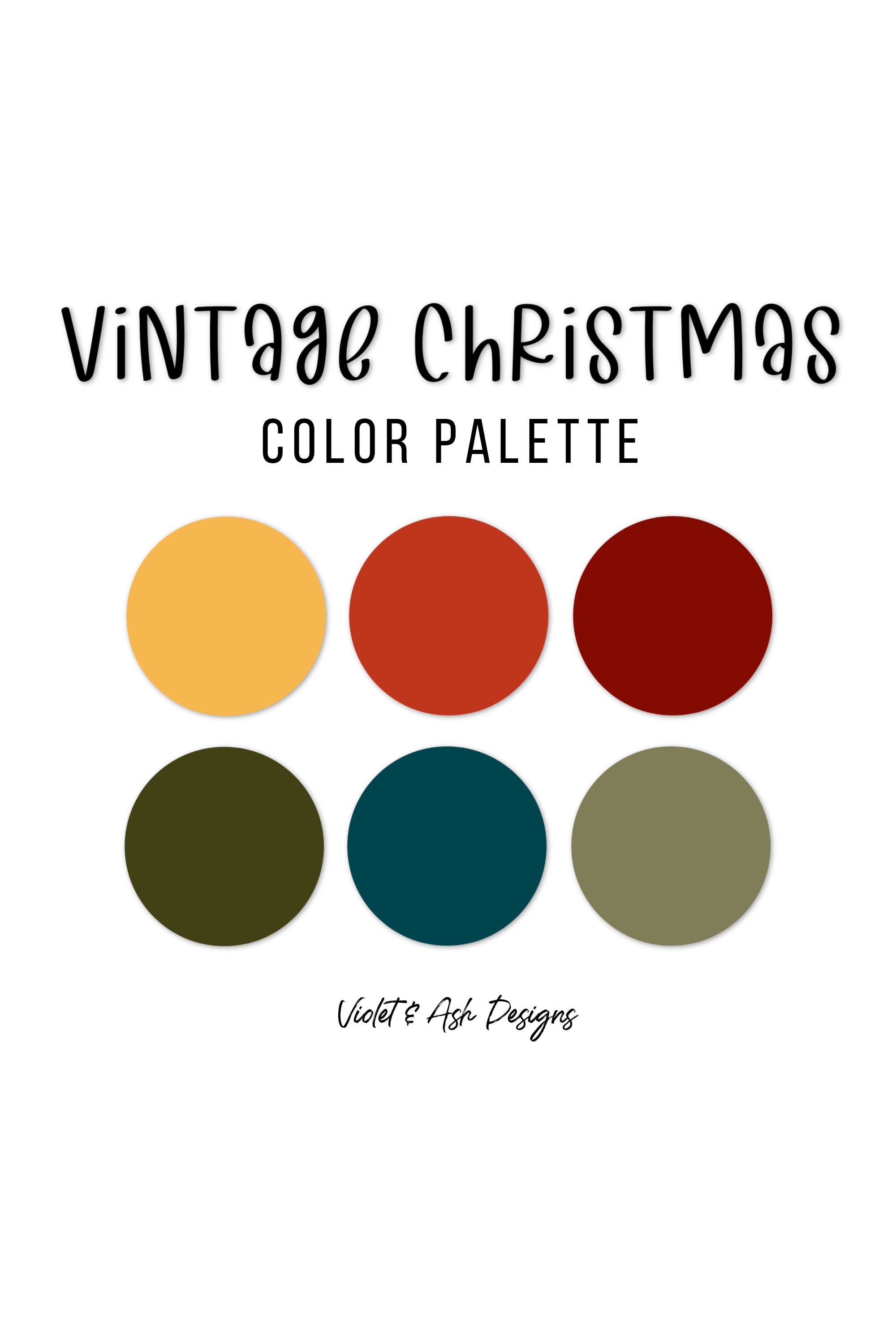 Vintage Christmas Procreate Palette Color Chart Holiday Procreate Ipad