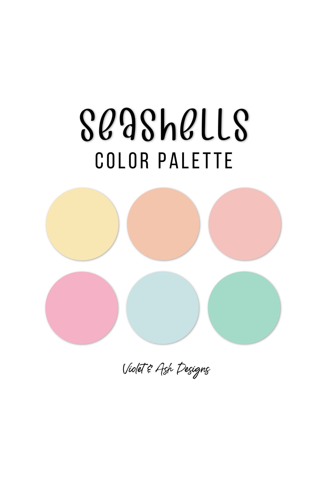 Seashells Procreate Palette - Color Chart | Summer Procreate | iPad ...