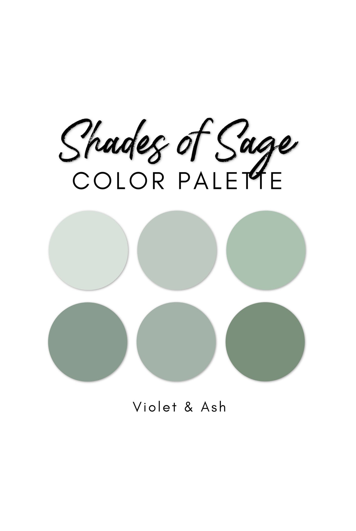 Sage Procreate Palette Color Chart Photoshop Ipad | Etsy