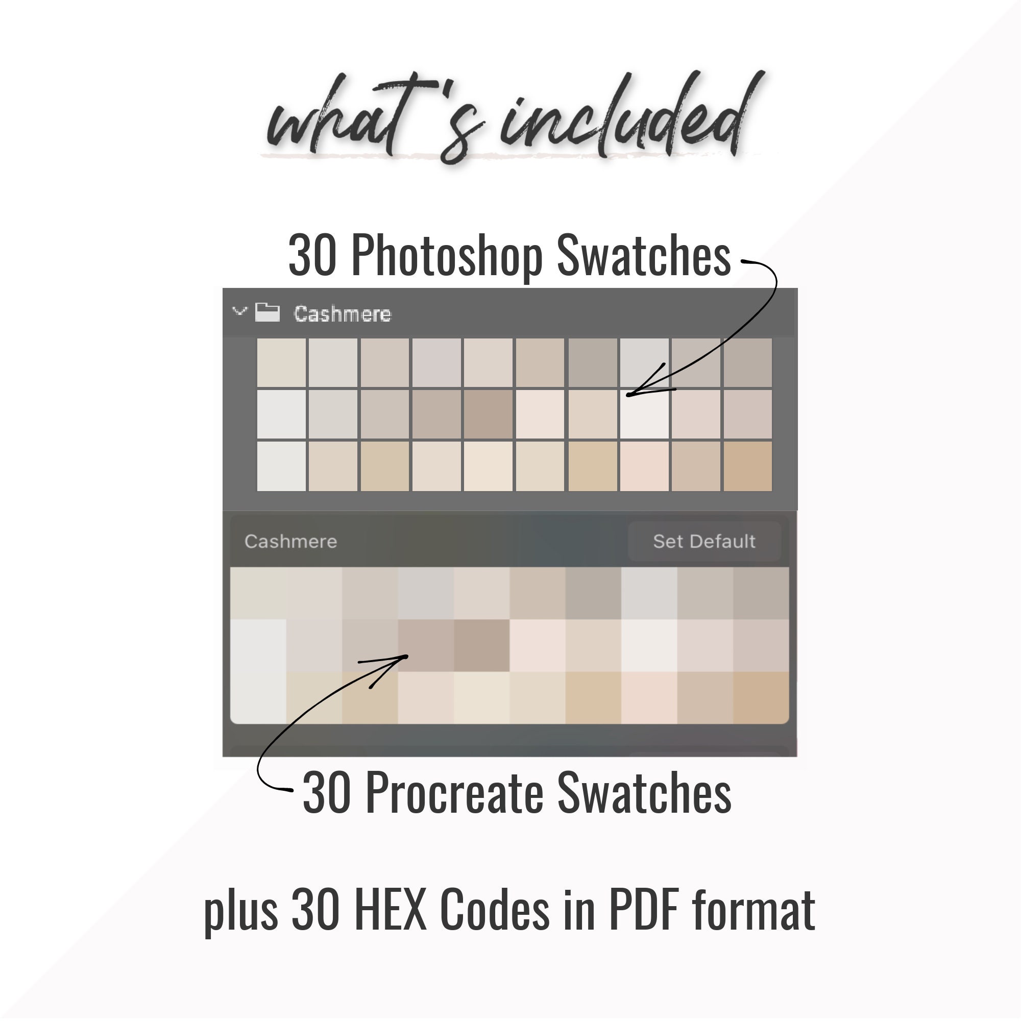 Cashmere Procreate Palette Color Chart Neutral Procreate | Etsy