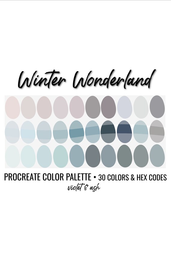 Winter Wonderland Procreate Palette Color Chart Muted | Etsy