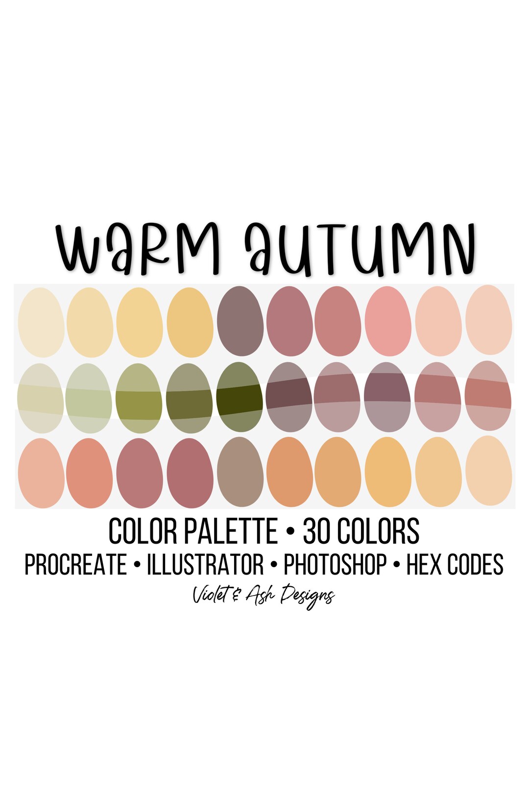 Warm Autumn Procreate Palette - Color Chart | Photoshop | iPad ...