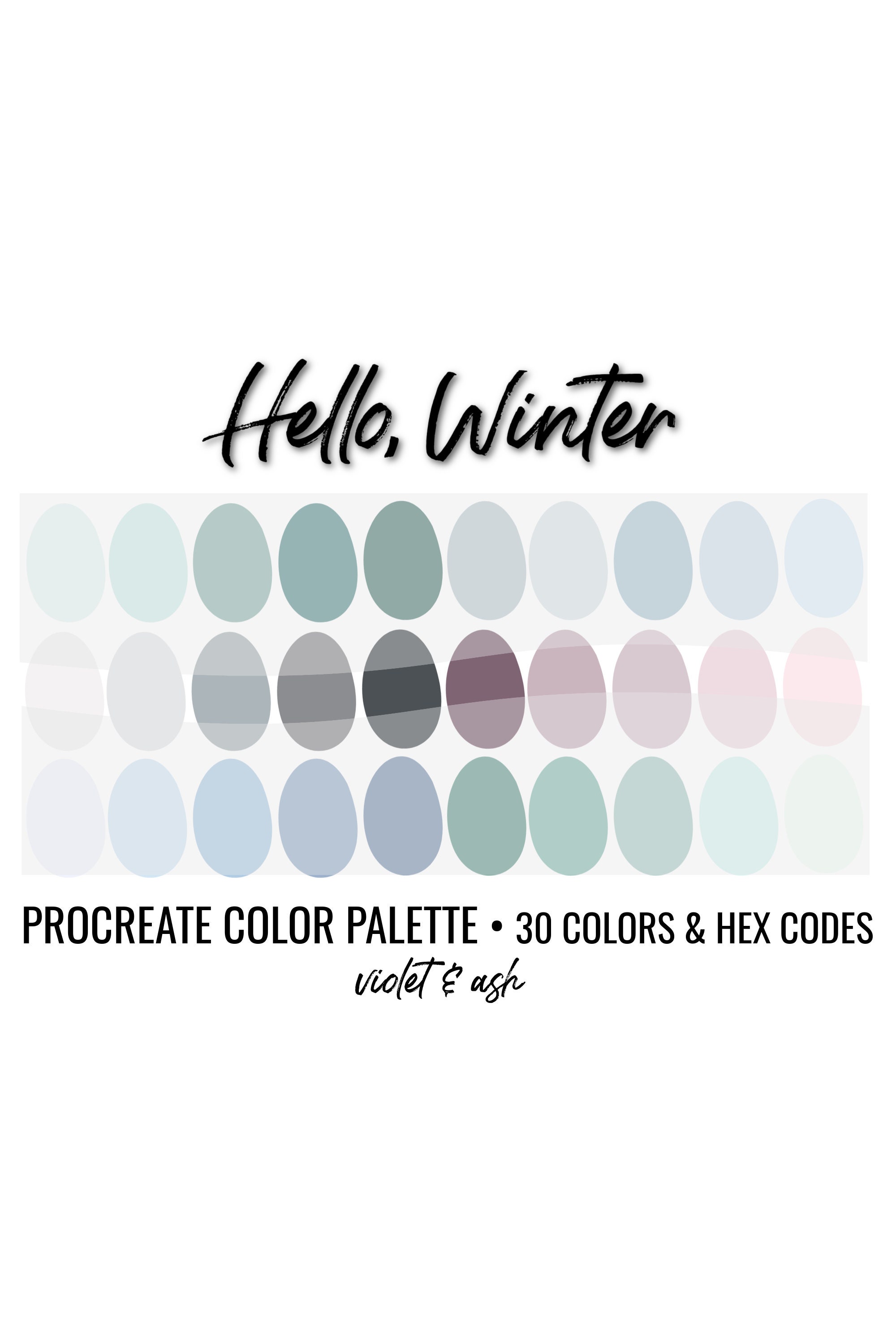 Winter Procreate Palette Color Chart Muted Procreate - Etsy