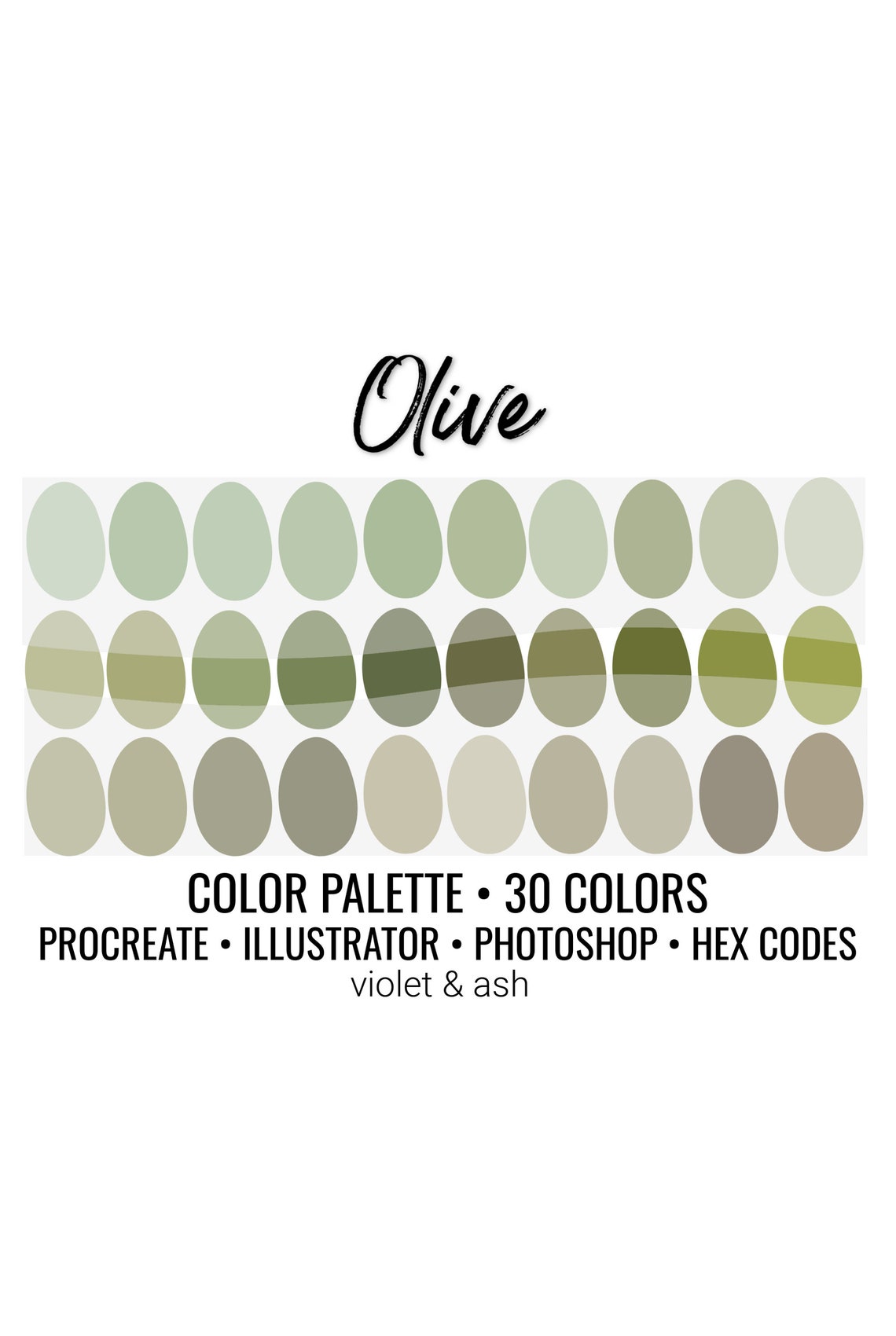 Olive Procreate Palette Color Chart Ipad Procreate | Etsy