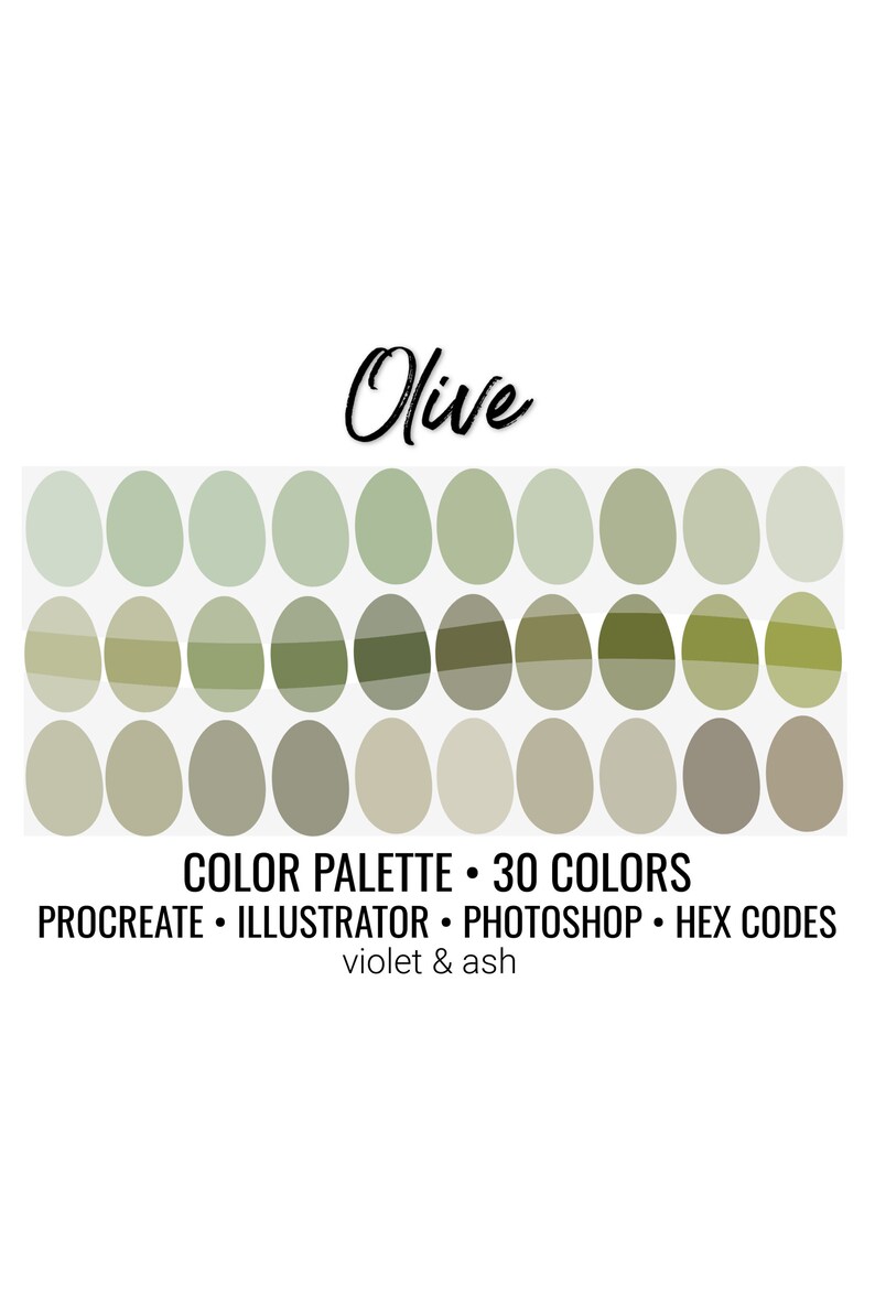 Olive Procreate Palette Color Chart Ipad Procreate Etsy
