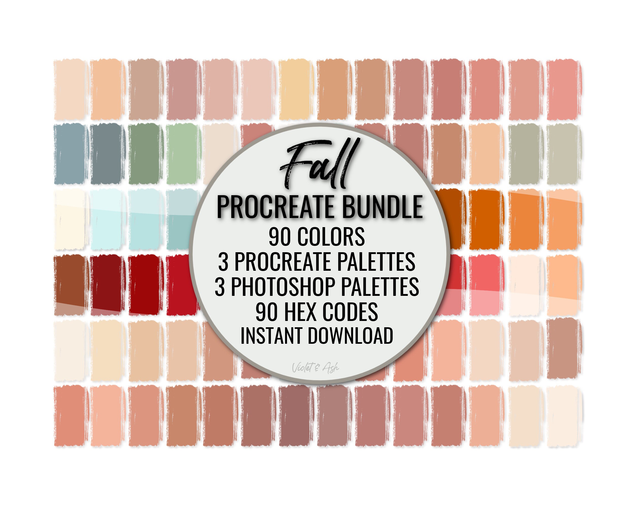 Autumn Procreate Palette Bundle Color Chart Procreate - Etsy