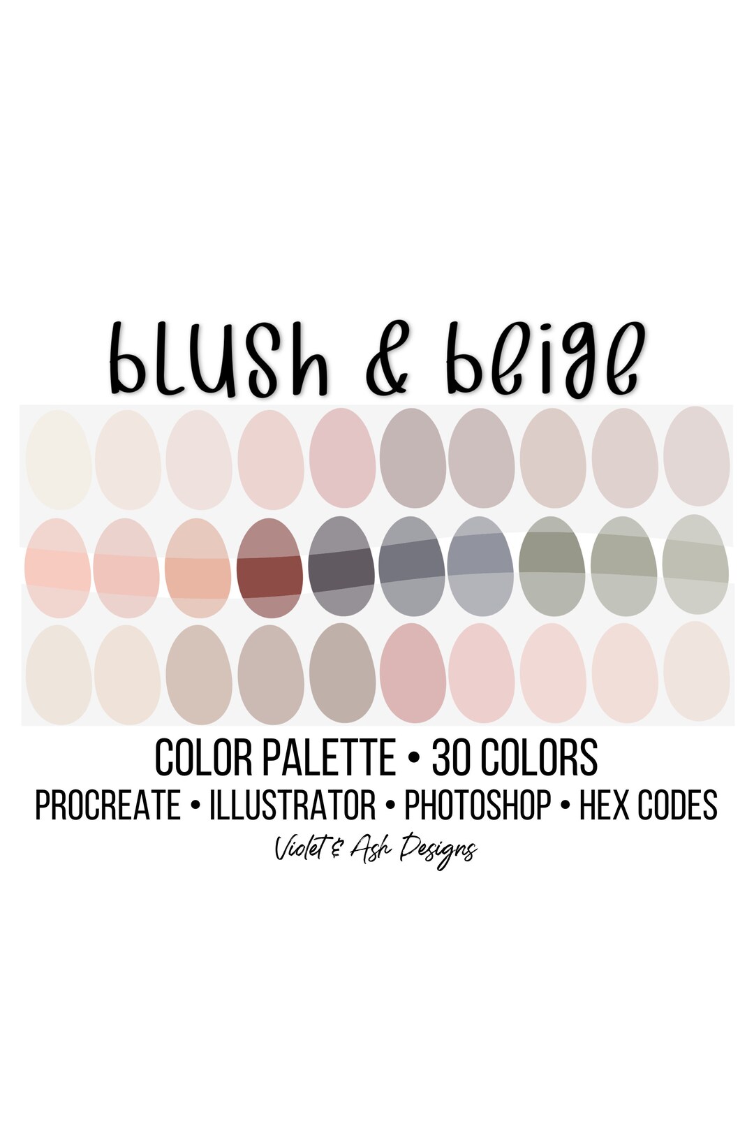 Blush and Beige Procreate Palette - Color Chart | iPad Procreate ...