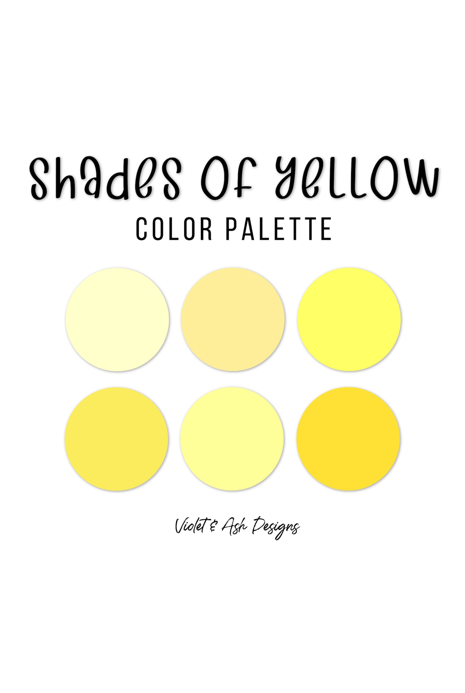 Shades of Yellow Procreate Palette - Color Chart | Photoshop Swatches ...