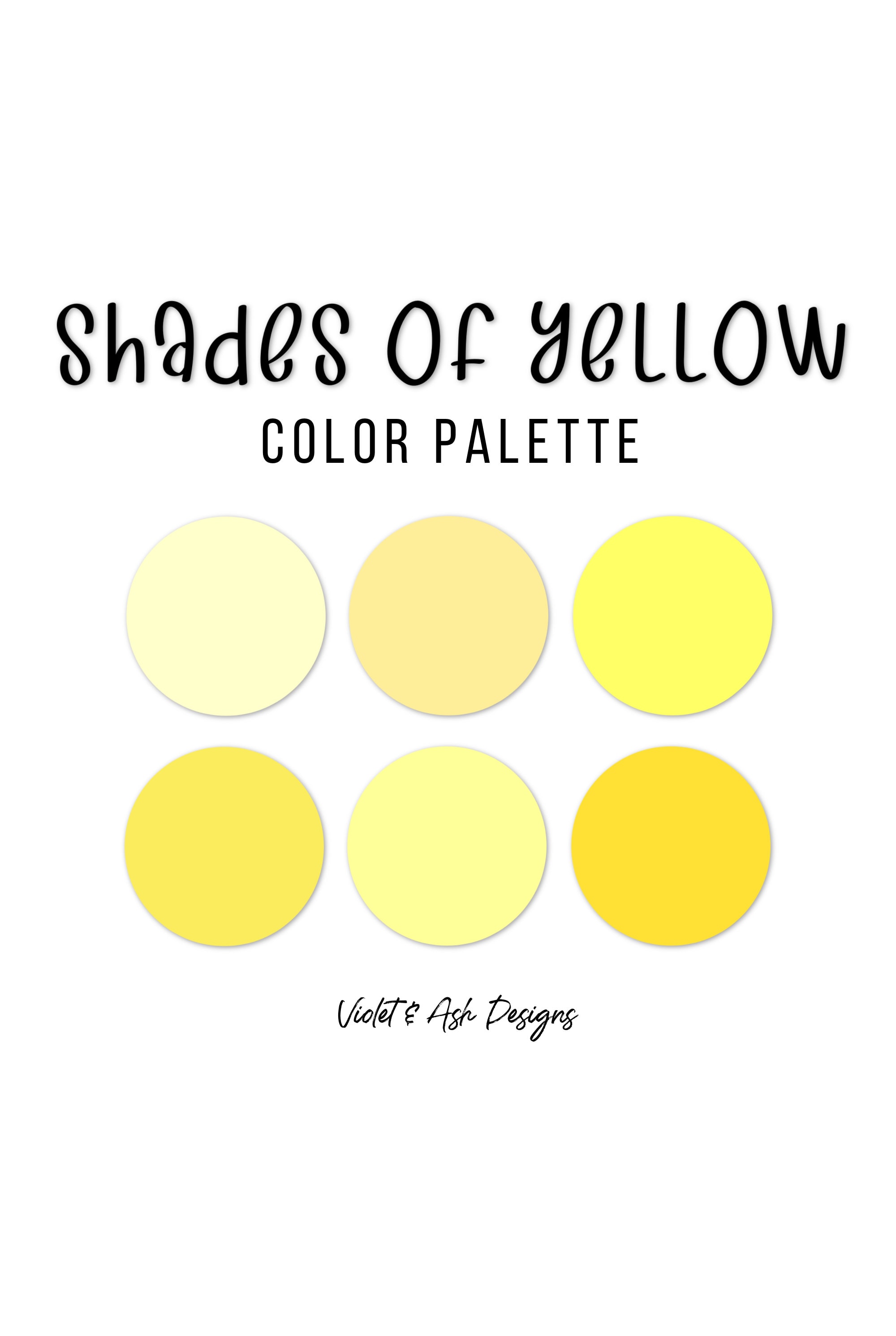 Shades of Yellow Procreate Palette - Color Chart | Photoshop Swatches ...