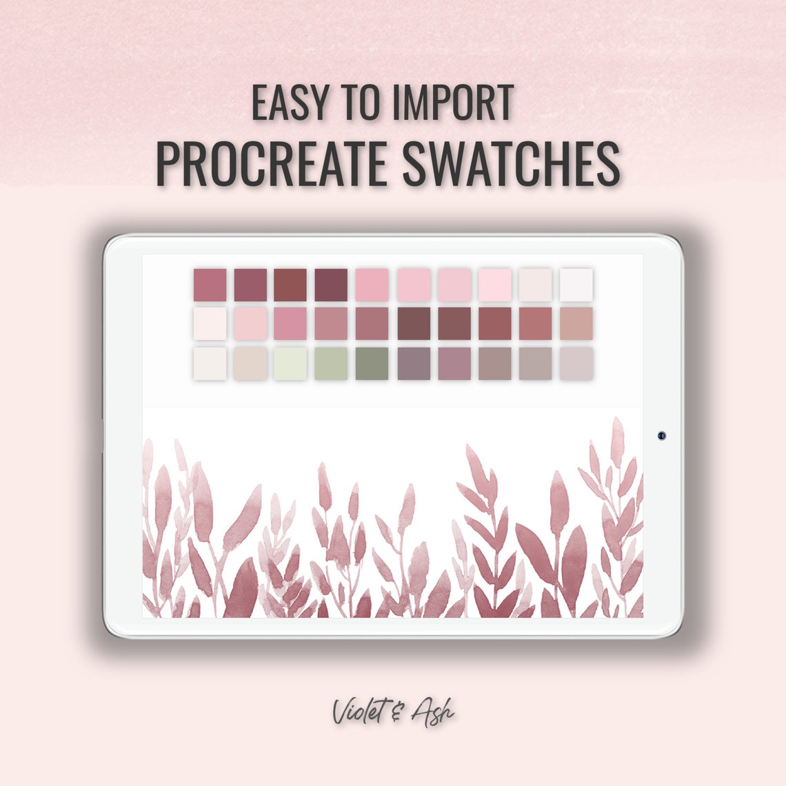 Burgundy and Blush Procreate Palette Procreate Color Palette | Etsy