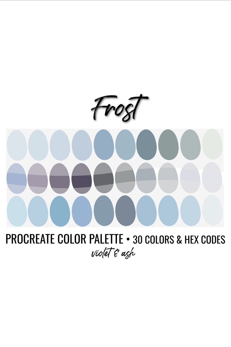 Frost Procreate Palette Color Chart Blue Procreate Ipad - Etsy Hong Kong