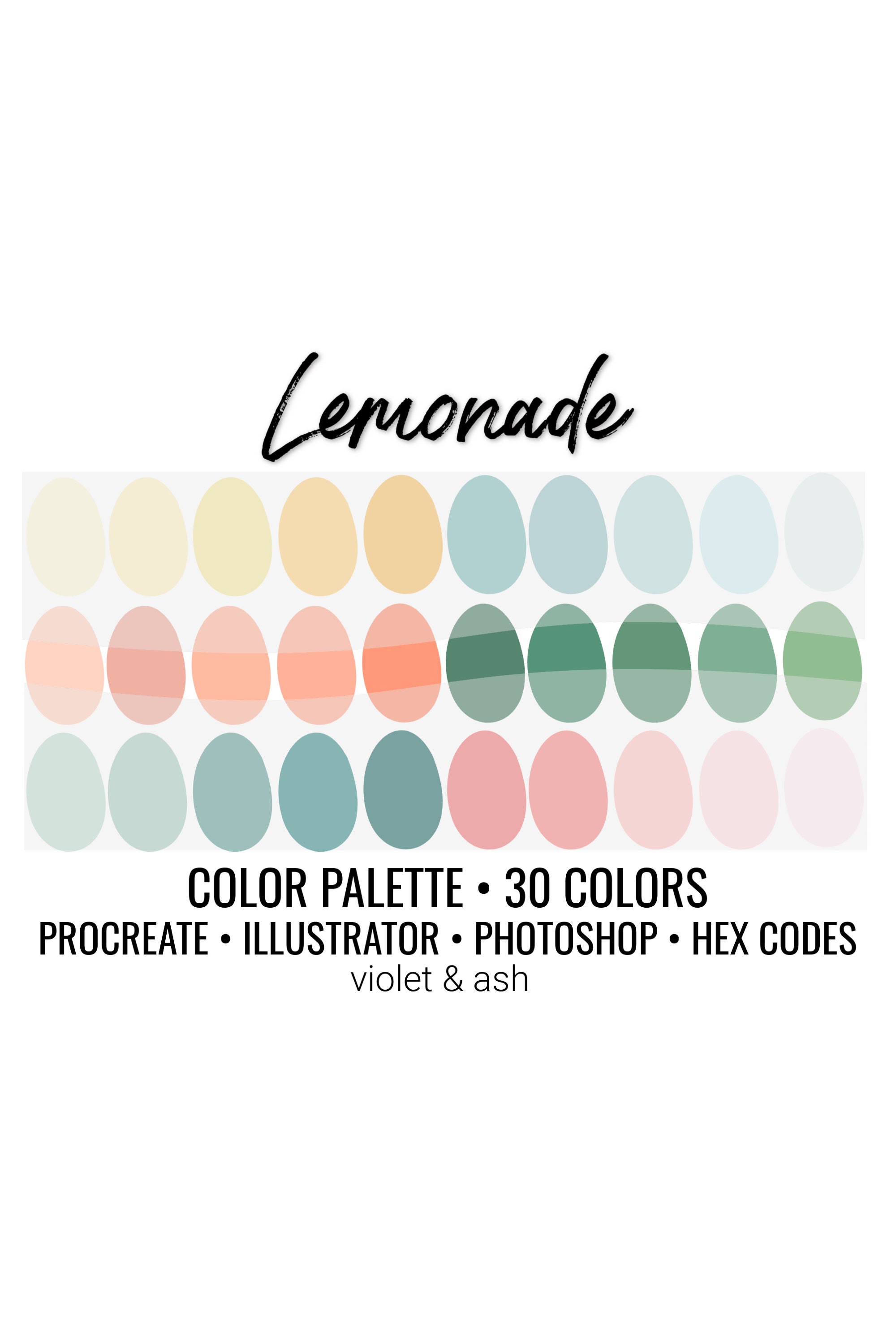 Lemonade Procreate Palette Color Chart Ipad Procreate - Etsy Canada