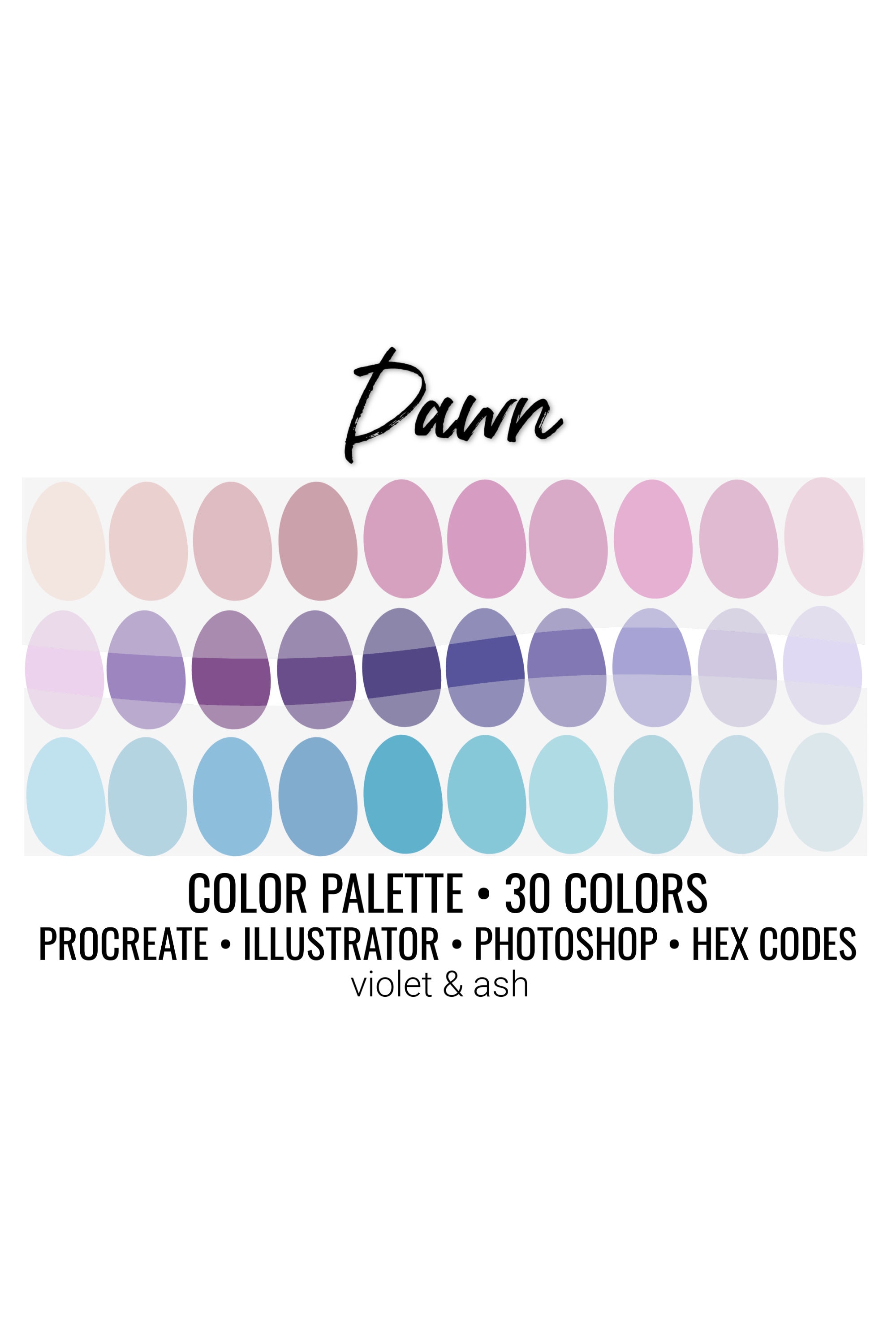 Dawn Procreate Palette Color Chart Sky Color Palette - Etsy