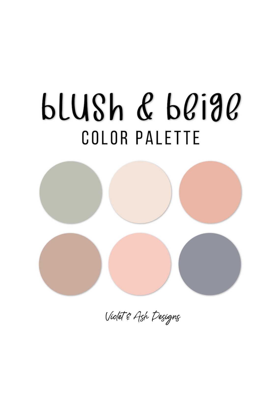 Blush and Beige Procreate Palette Color Chart iPad Procreate Digital ...