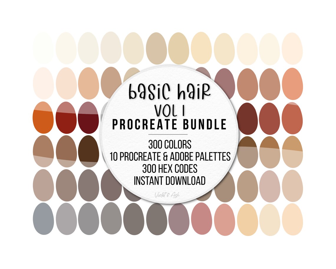 Basic Hair Procreate Palette Bundle Procreate Palette Procreate ...