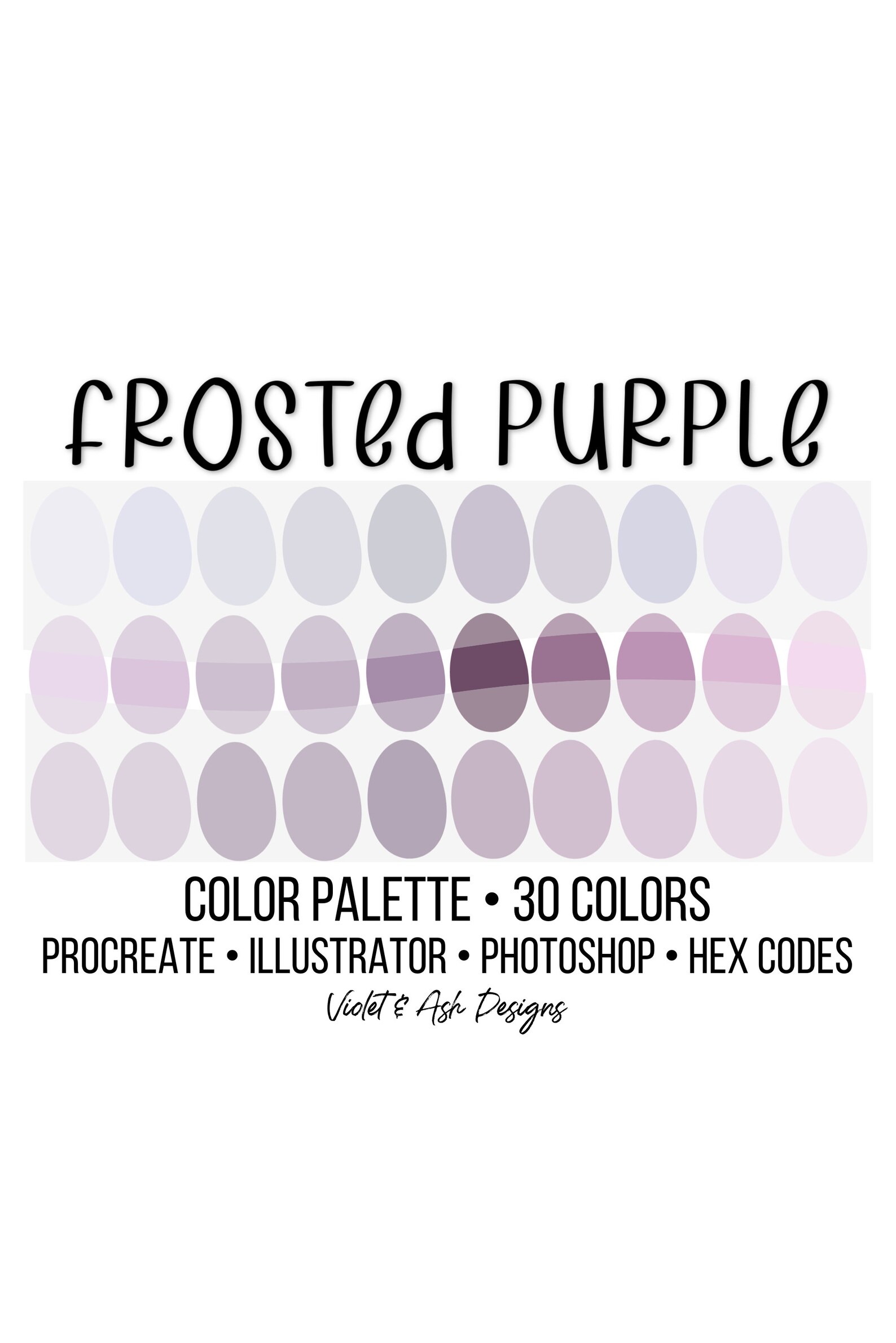 Shades of Purple Grey Procreate Palette - Color Chart | iPad Procreate ...