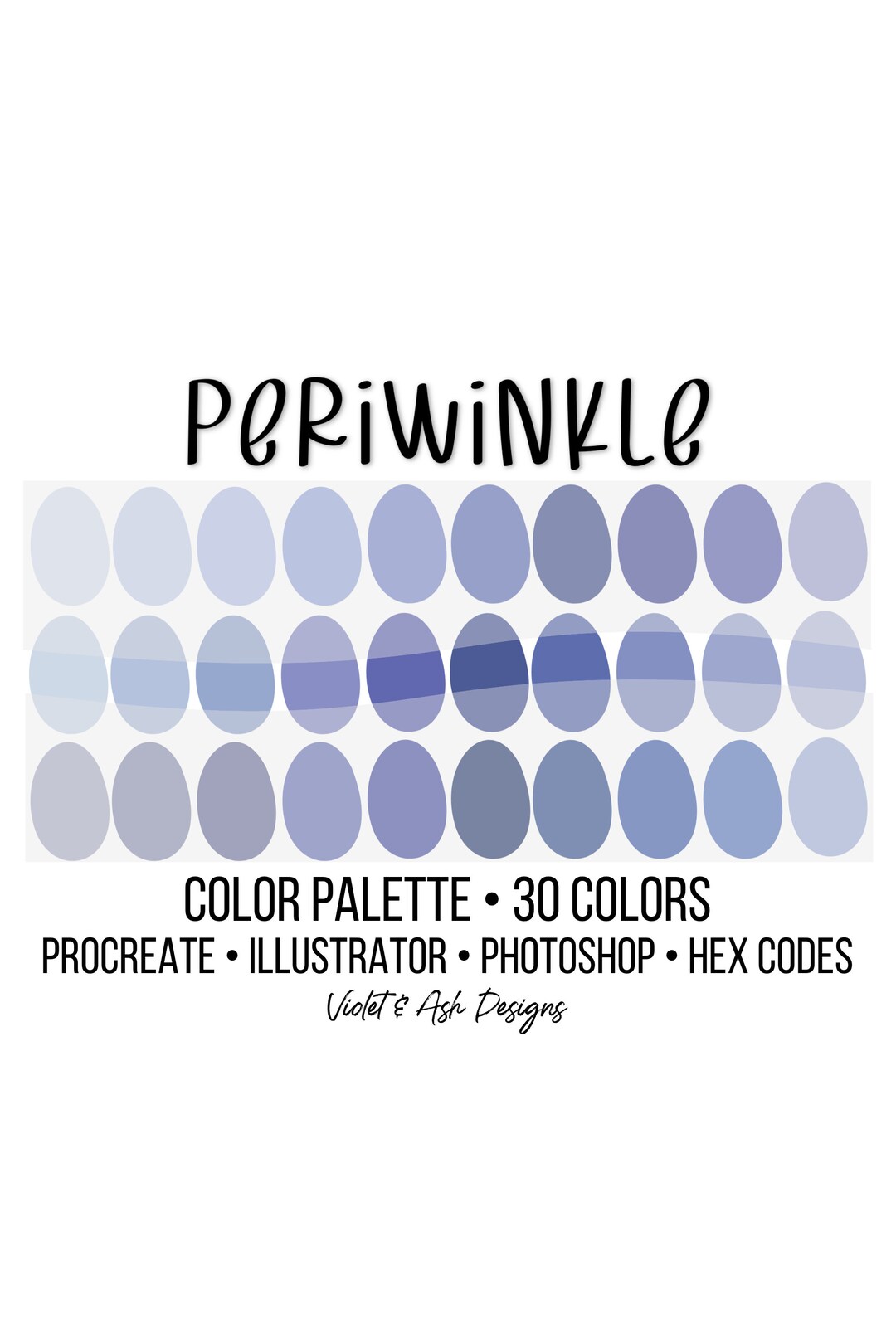 Periwinkle Procreate Palette Color Chart Blue Purple iPad Procreate ...