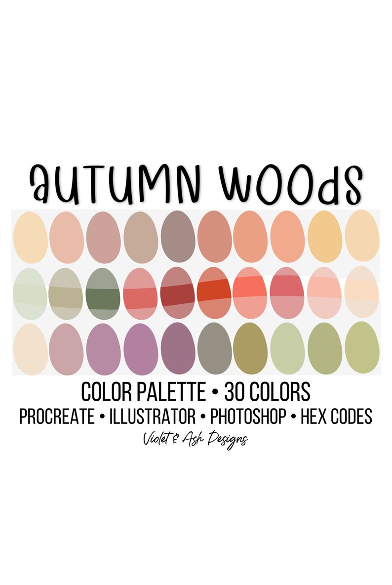 Autumn Procreate Palette Color Chart Fall Color Scheme iPad Procreate ...