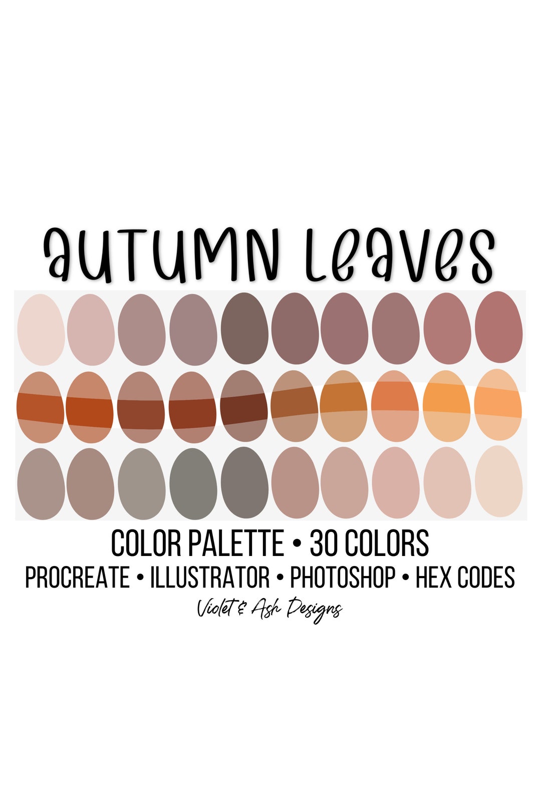 Autumn Leaves Procreate Palette - Color Chart | Fall Procreate | iPad ...