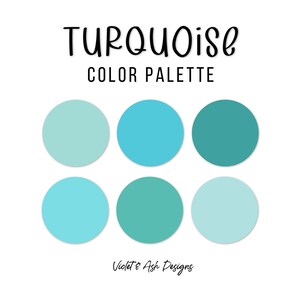 Turquoise Procreate Palette - Color Chart | Teal Aqua Color Palette ...