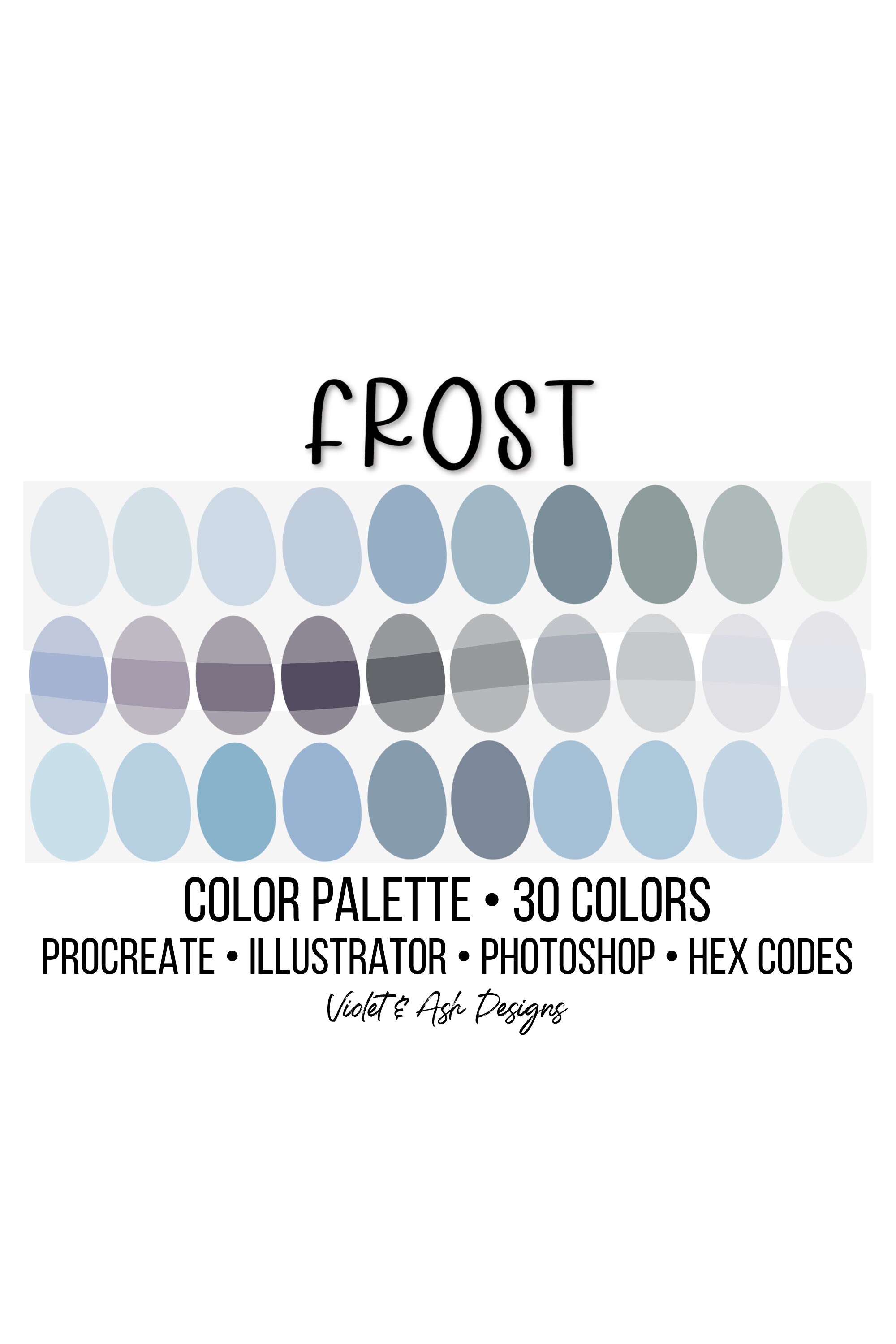 Frost Procreate Palette - Color Chart | Blue Procreate | iPad Procreate ...