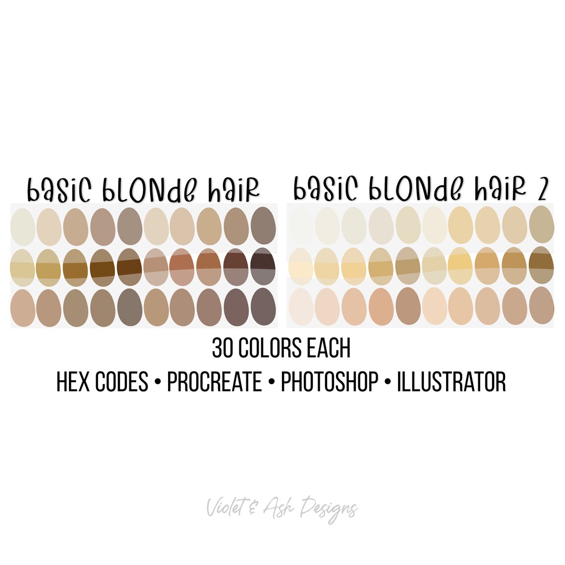 Basic Hair Procreate Palette Bundle Procreate Palette Procreate ...