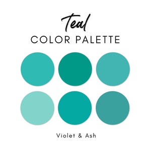 Teal Procreate Palette Color Chart Photoshop Swatches - Etsy