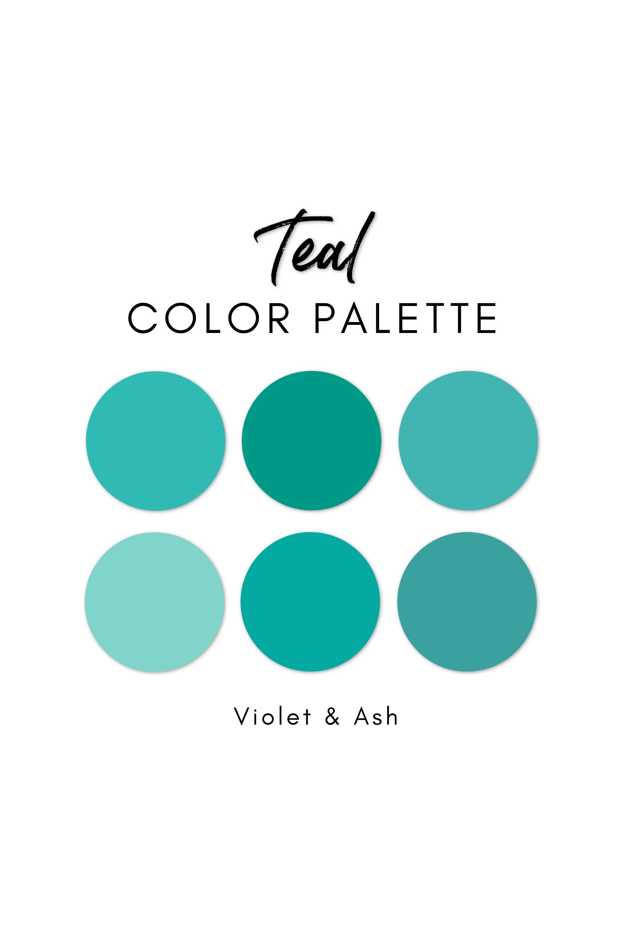 Teal Procreate Palette Color Chart Photoshop Swatches - Etsy Canada