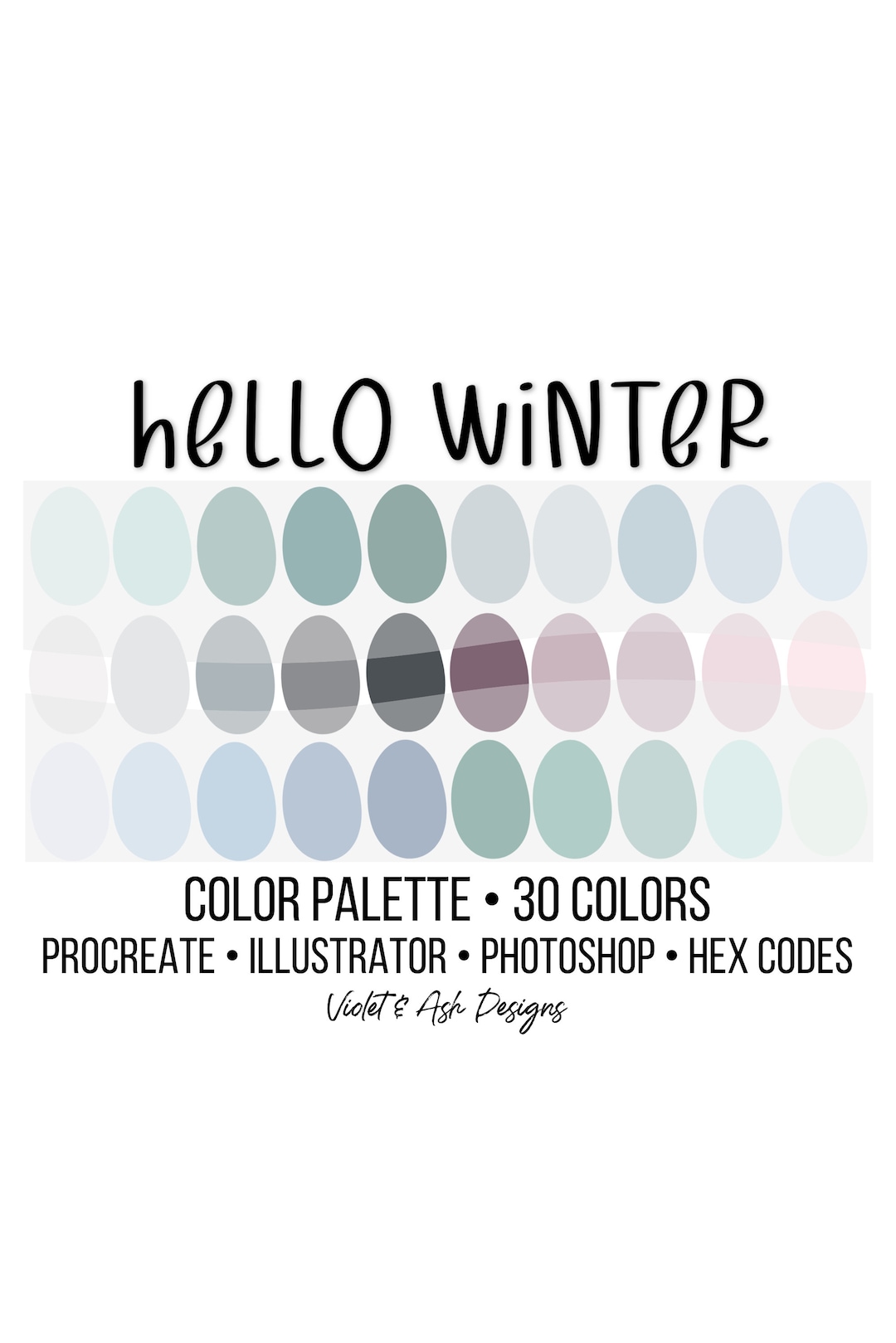Winter Procreate Palette - Color Chart | Muted Procreate | iPad ...