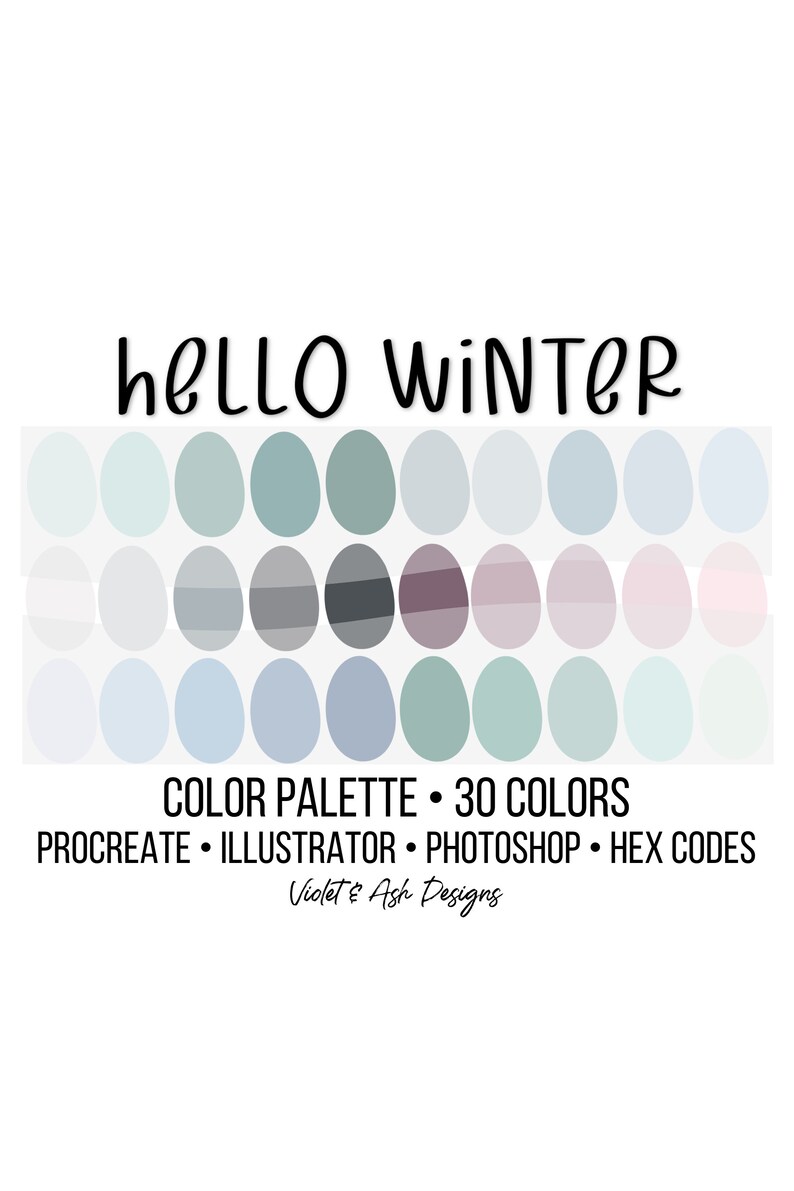 Winter Procreate Palette Color Chart Muted Procreate iPad Procreate ...