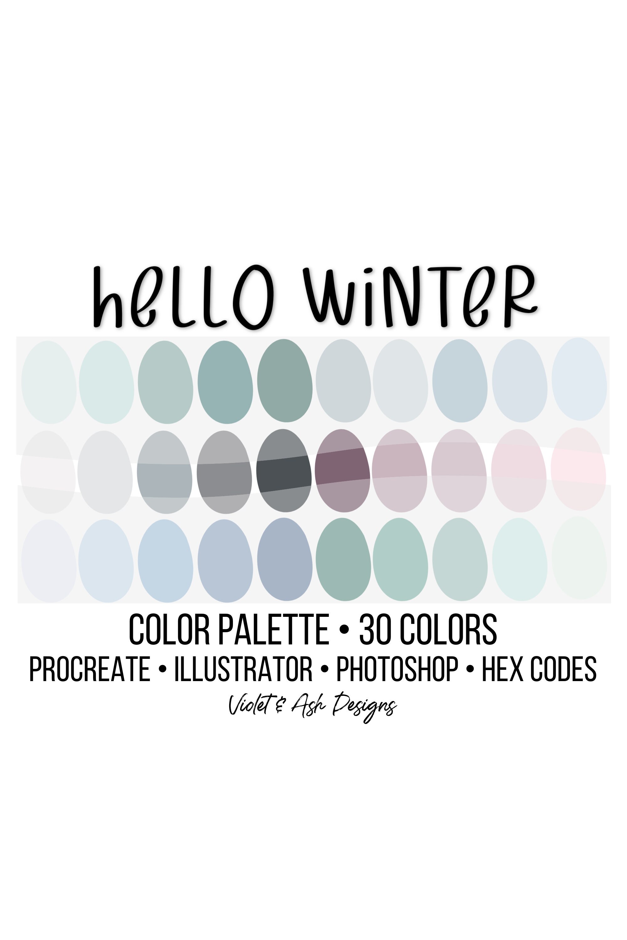 Winter Procreate Palette - Color Chart | Muted Procreate | iPad ...