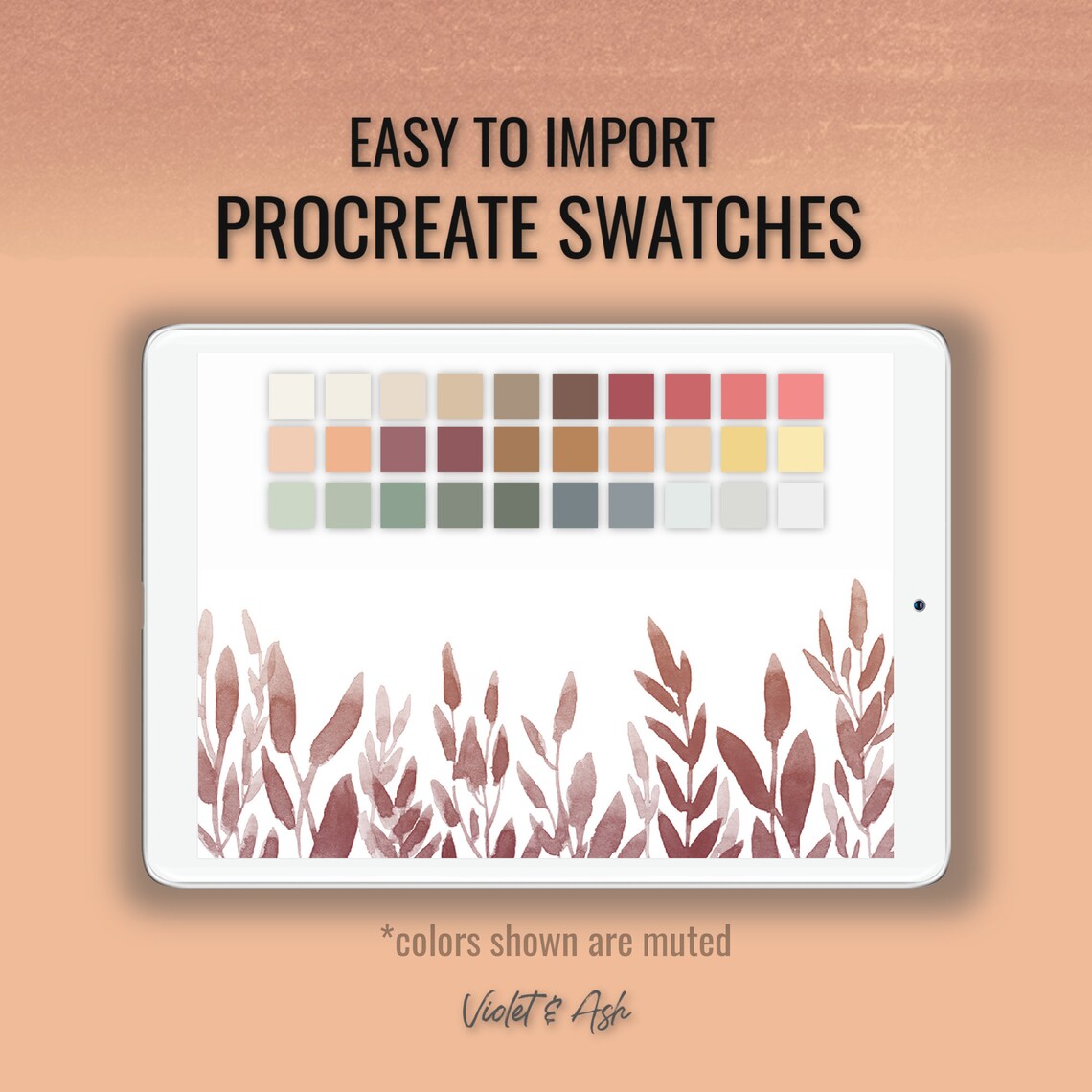 Caramel Apple Procreate Palette Color Chart Photoshop | Etsy