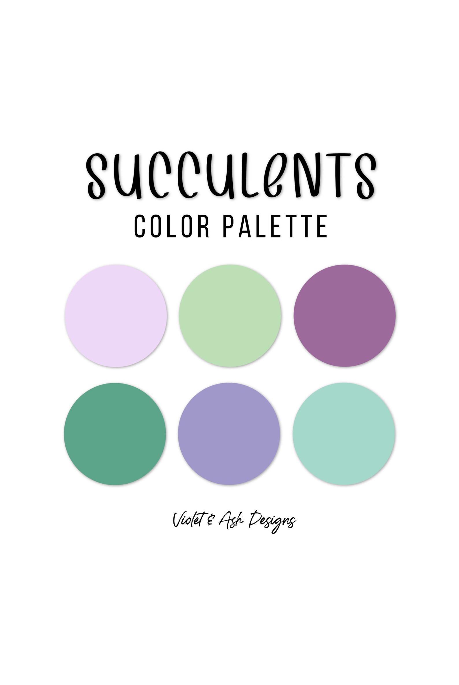 Succulents Procreate Palette Color Chart Photoshop Swatches iPad ...