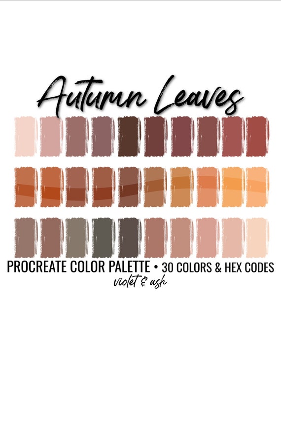 Autumn Leaves Procreate Palette Color Chart Fall Procreate | Etsy