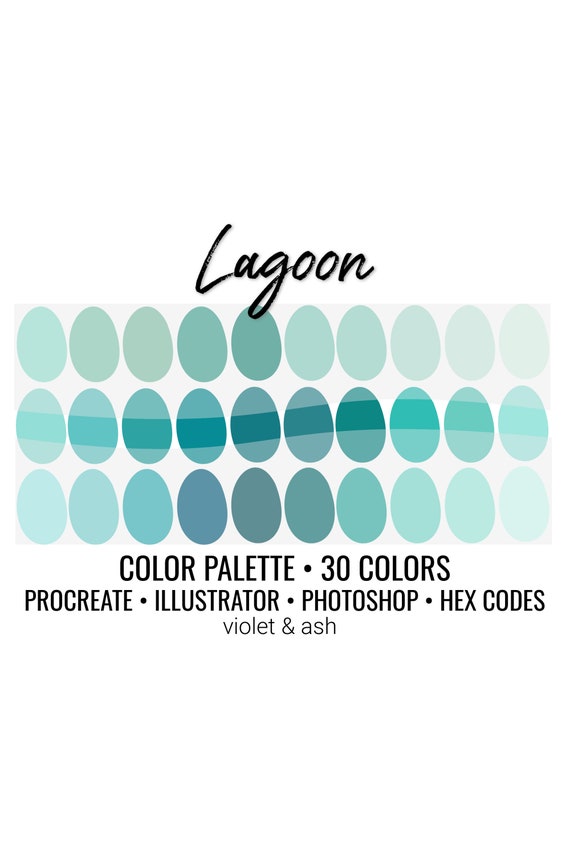 Lagoon Procreate Palette Color Chart Ocean Procreate | Etsy