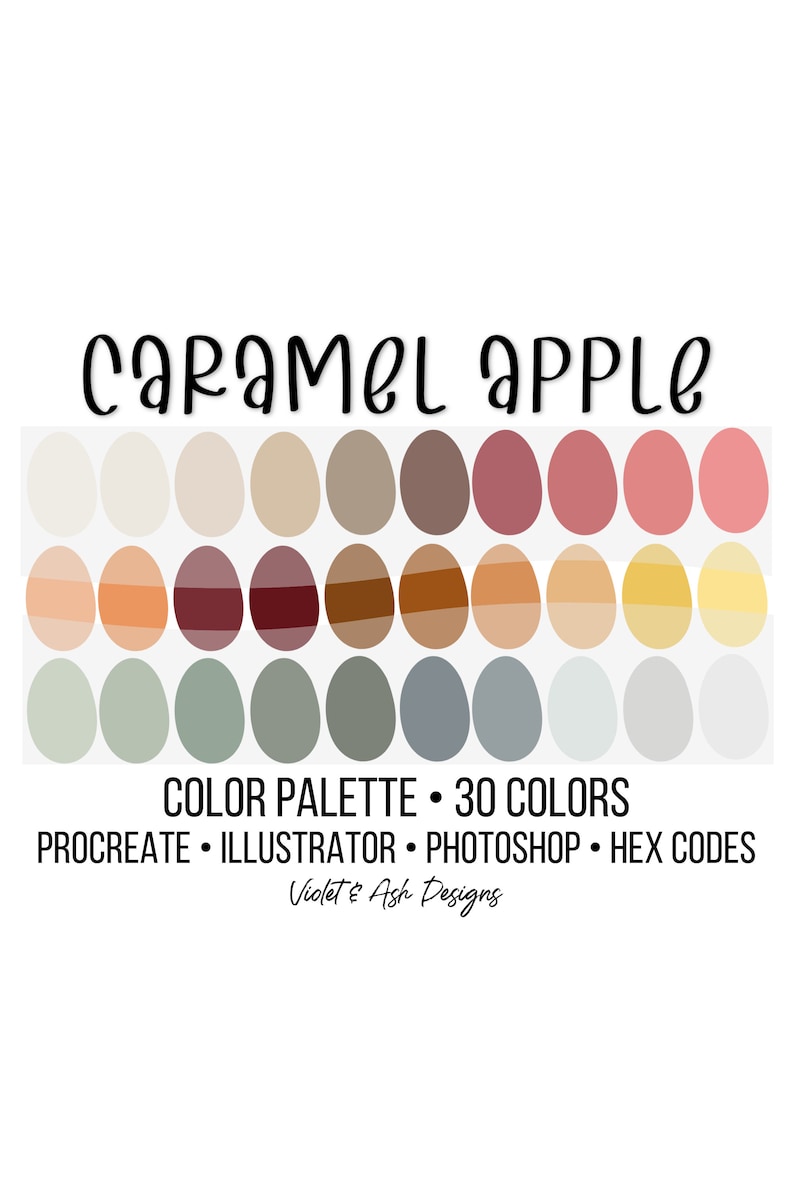 Caramel Apple Procreate Palette - Color Chart | Photoshop | iPad ...