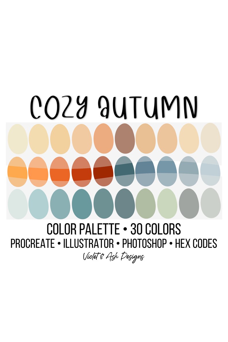 Cozy Autumn Procreate Palette - Color Chart | Photoshop | iPad ...