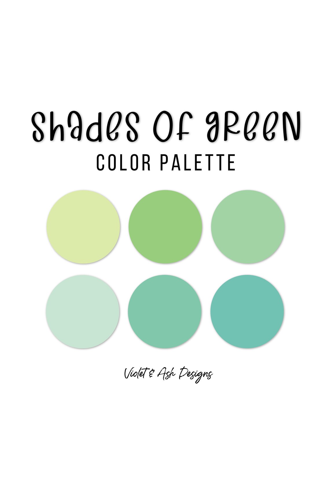 Shades of Green Procreate Palette - Color Chart | Photoshop | iPad ...
