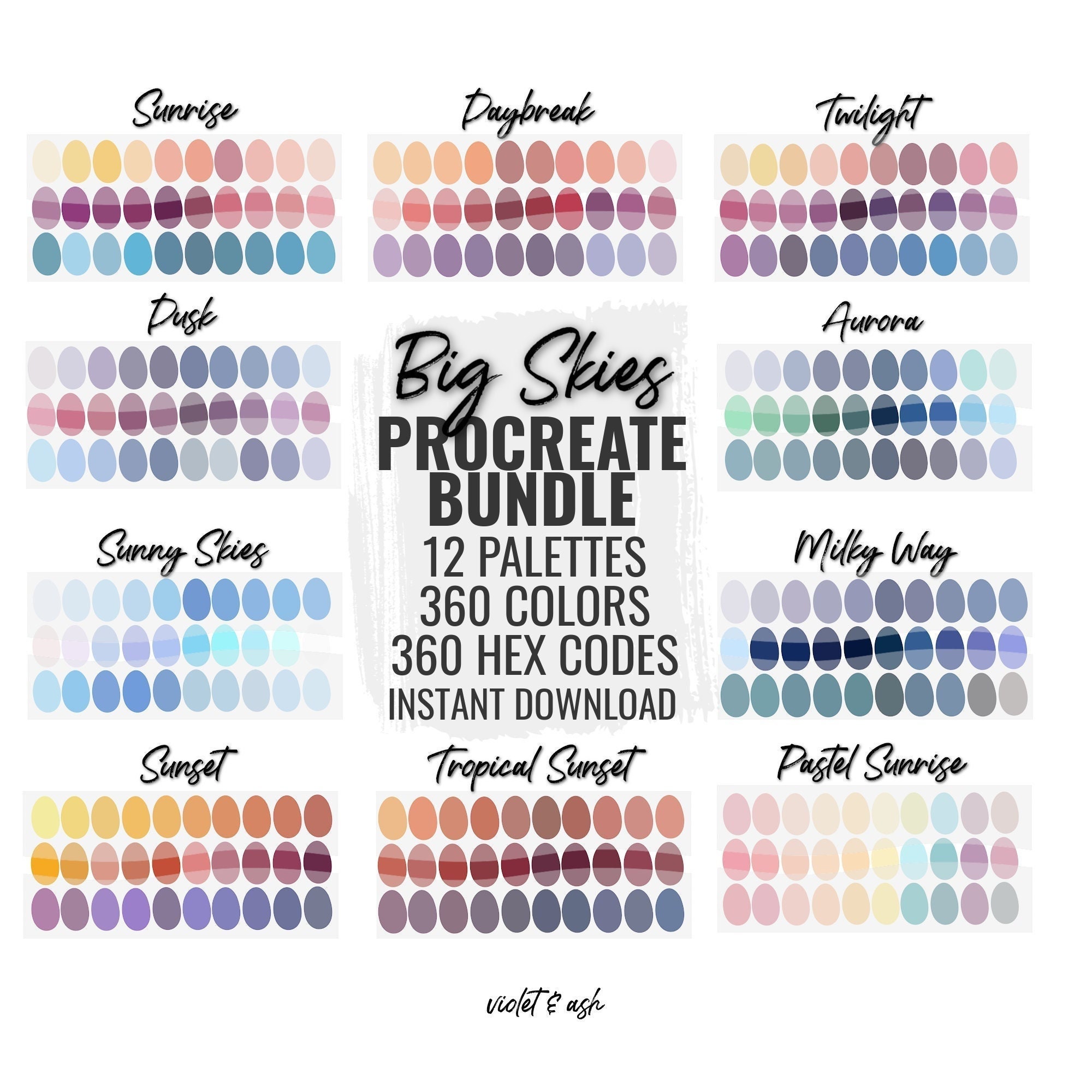 Big Sky Procreate Palette Bundle Procreate Color Palette Etsy