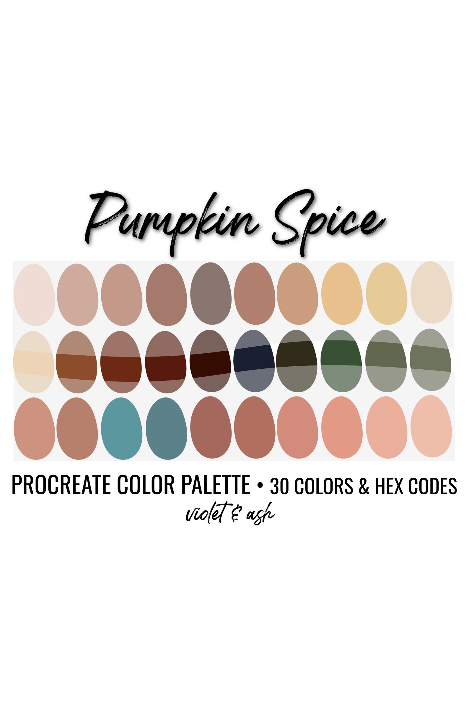 Pumpkin Spice Procreate Palette Color Chart Photoshop - Etsy Pumpkin Spice Procreate Palette Color Chart Photoshop - Etsy