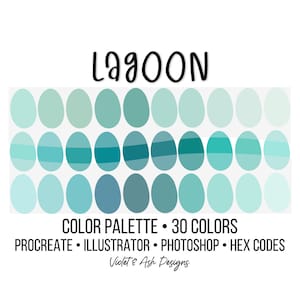 Lagoon Procreate Palette - Color Chart | Ocean Procreate | iPad ...