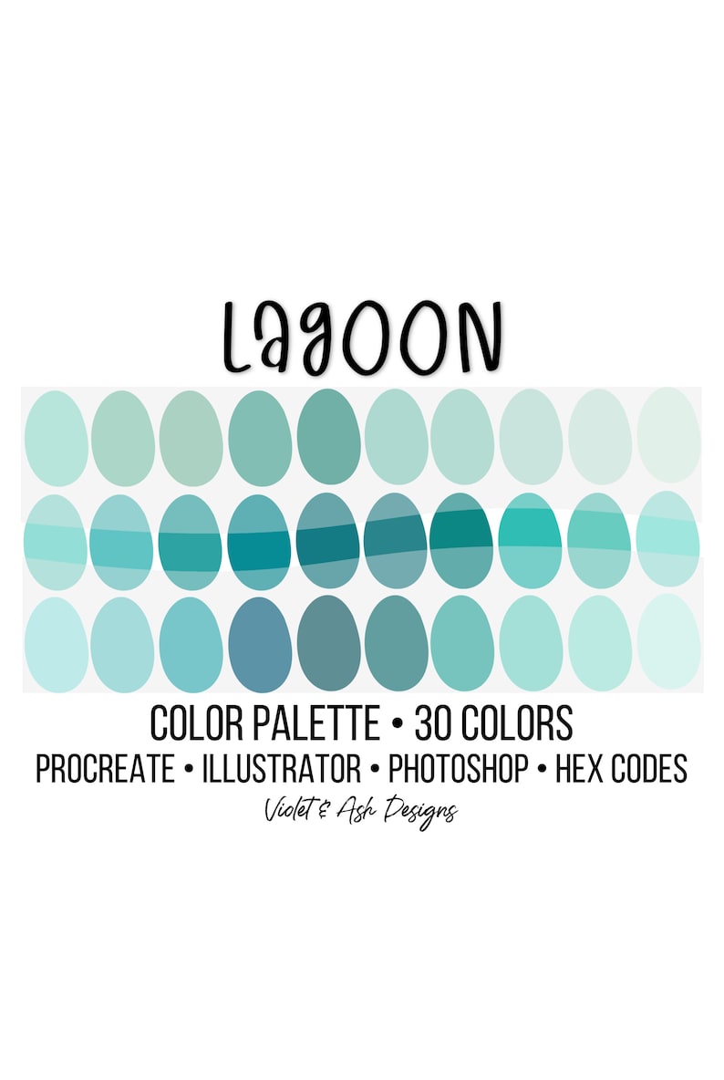 Lagoon Procreate Palette - Color Chart | Ocean Procreate | iPad ...