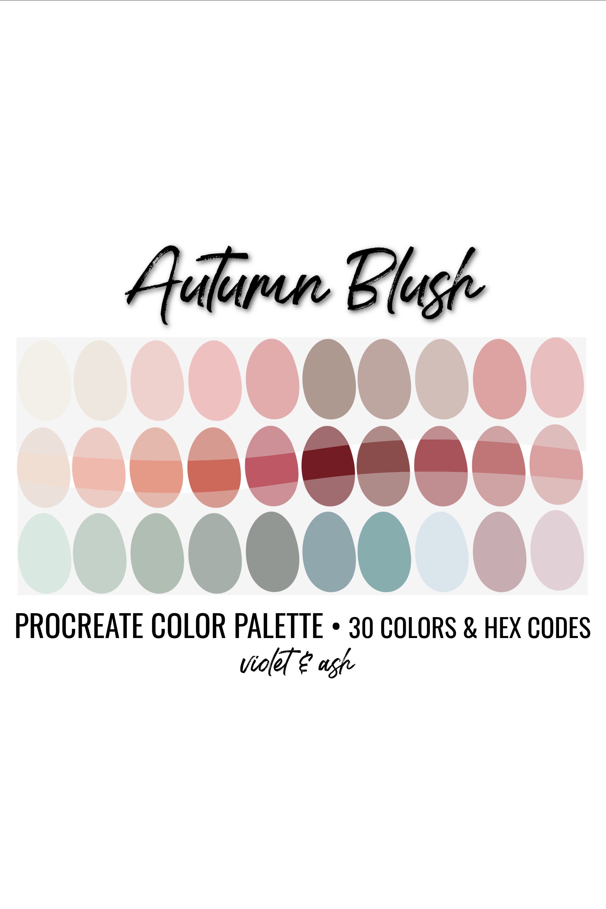 Autumn Blush Procreate Palette Color Chart Autumn - Etsy